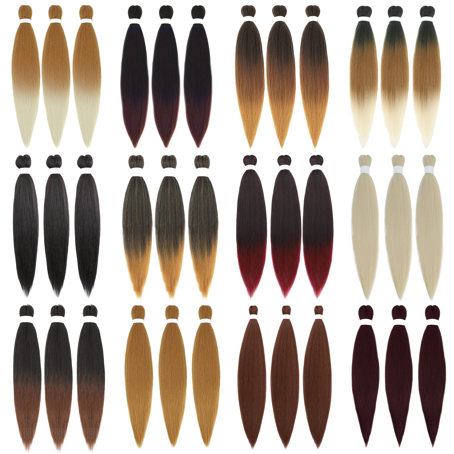 EZ Braid Multi-color Pre-Stretched Braiding Hair 26" Professional Yaki ...